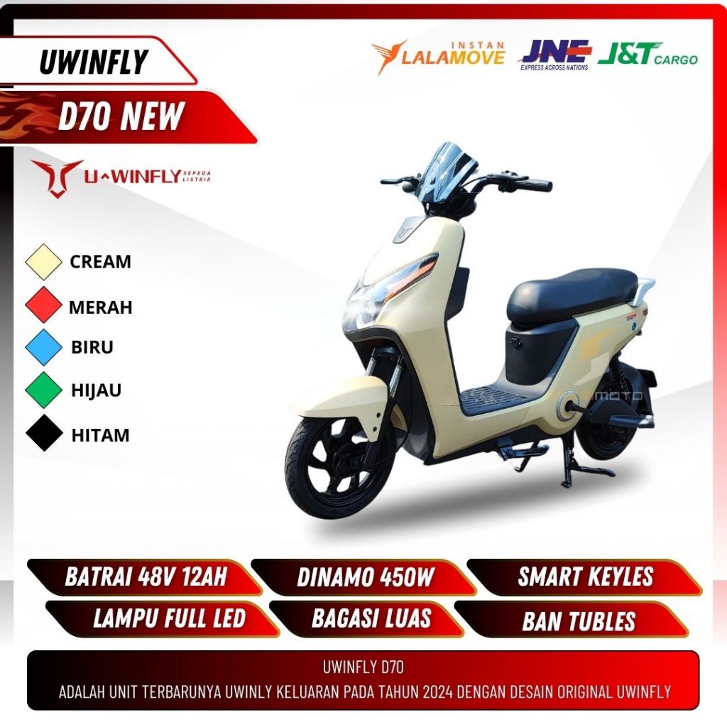 Jual Sepeda Listrik Uwinfly D70 Garansi Resmi Uwinfly D70 D 70 Sepeda Listrik 450W | Shopee ...