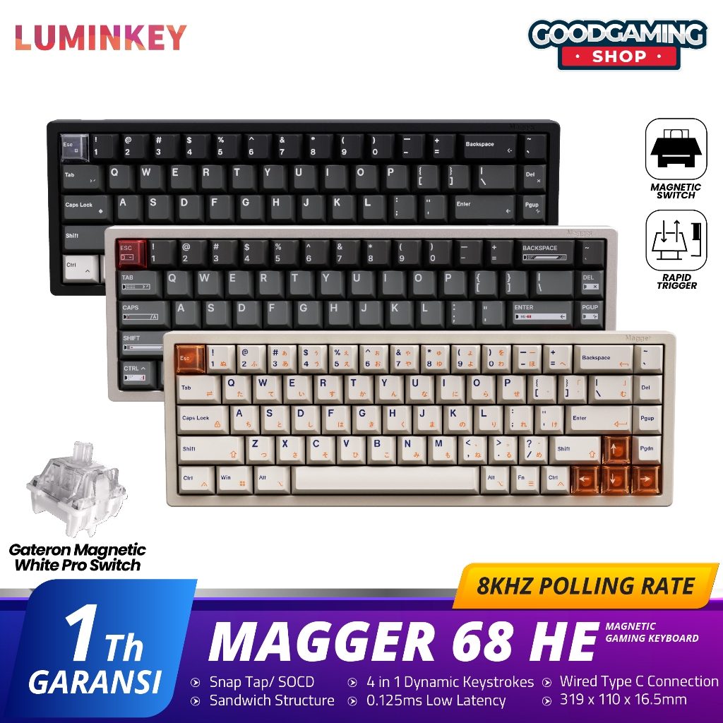 Jual LUMINKEY MAGGER68 | MAGGER 68 HE Gaming Keyboard | Shopee Indonesia