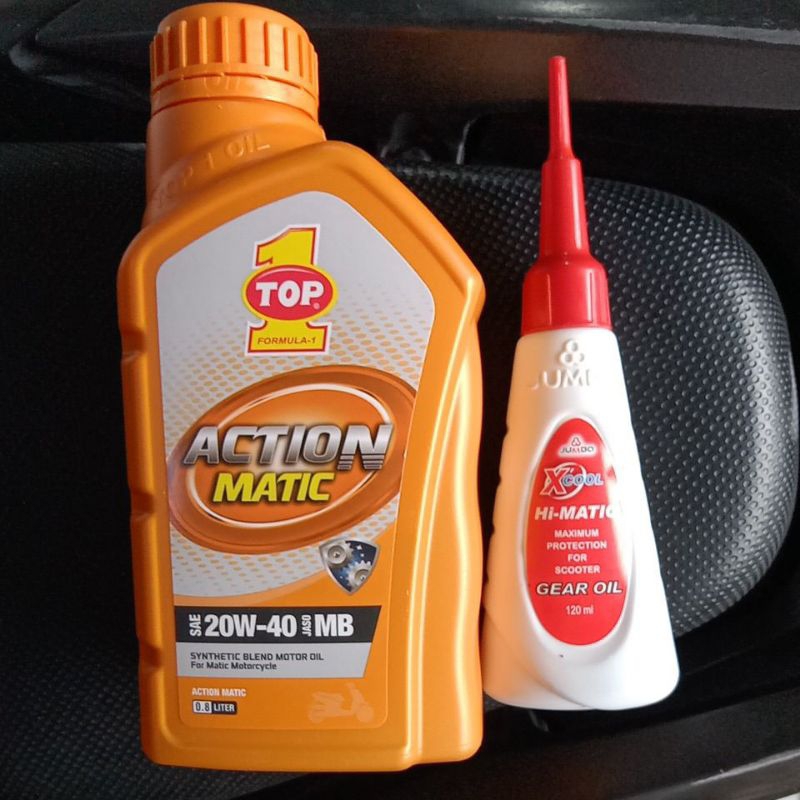 Jual paket oli mesin top 1 matic SAE 20w-40 dan gardan Jumbo Original ...