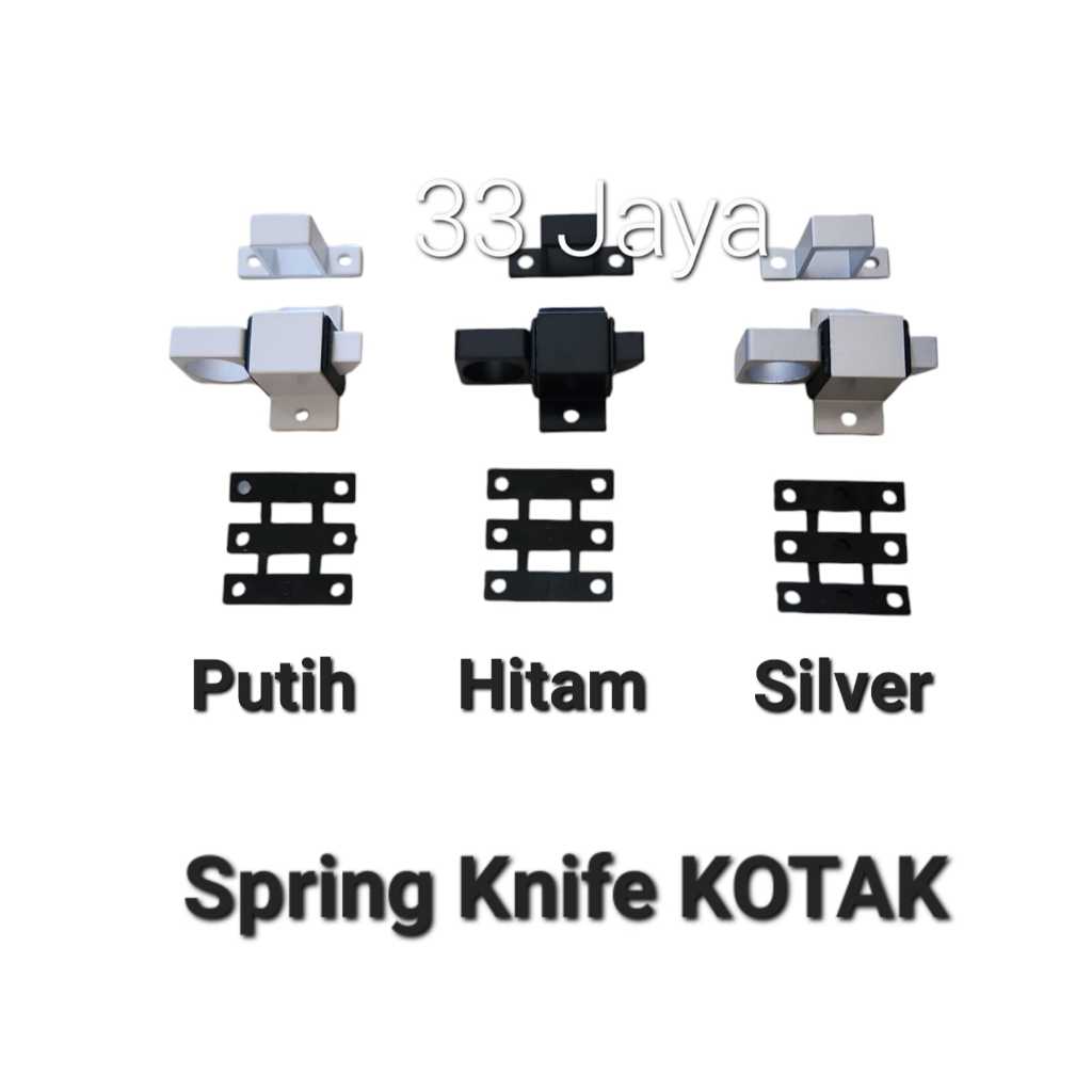 Jual Spring Knife KOTAK Dan BULAT Jendela SILVER HITAM PUTIH Bahan ...