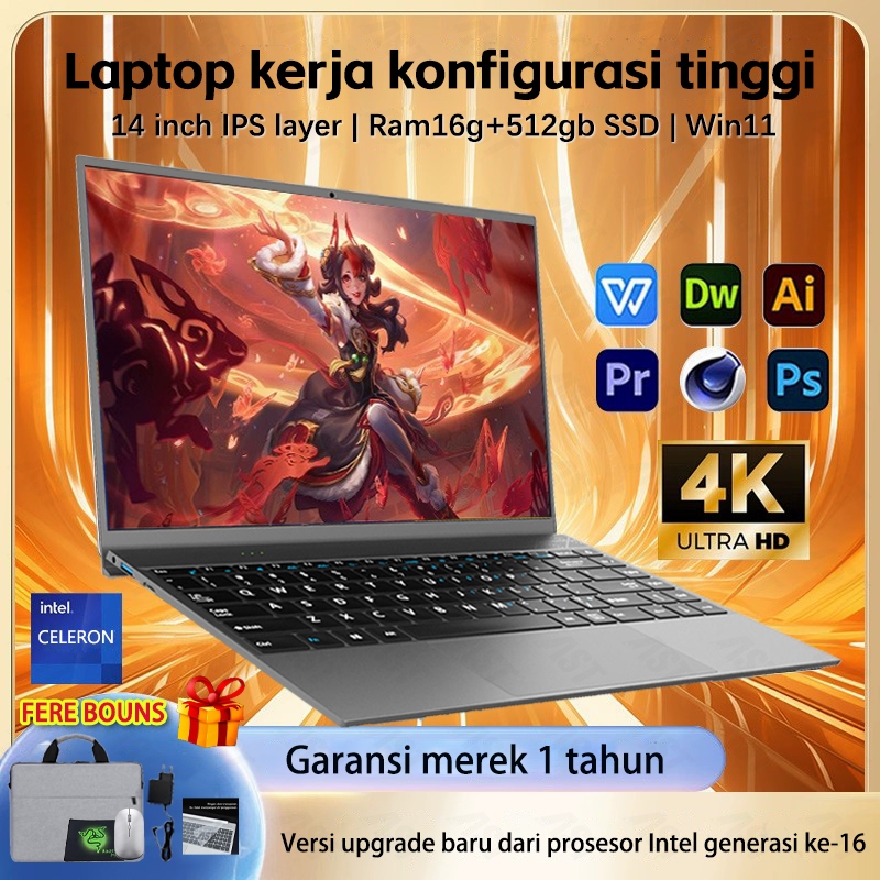 Jual [COD] laptop baru murah 14 inch Intel microsoft Ram16+512GB SSD ...