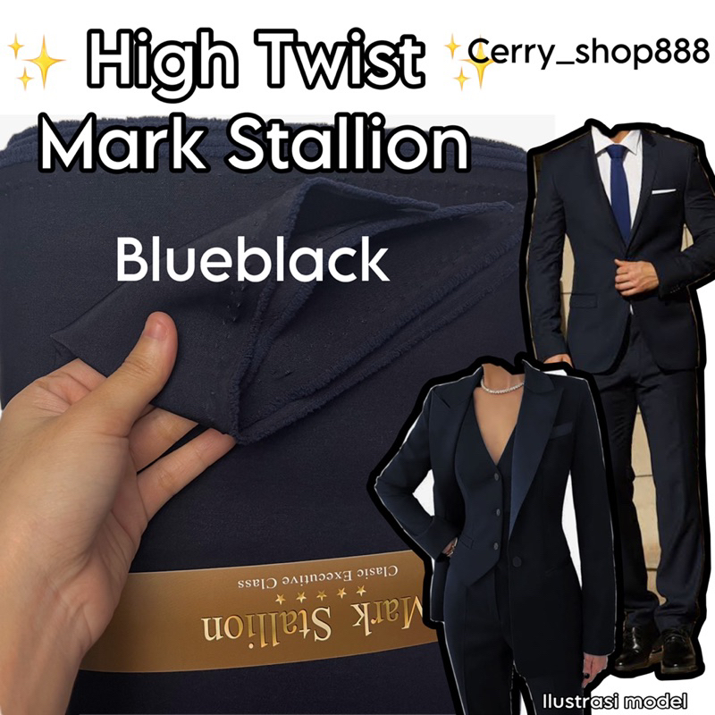 Jual kain high twis mark stallion kain jas BLUEBLACK BLUE BLACK KAIN ...