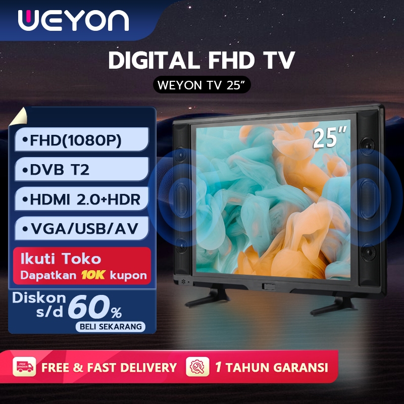 Jual Weyon TV LED Digital 24 Inch 25 Inch Televisi LED FHD 1080P ...