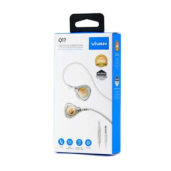 Jual Handsfree VIVAN Q17 Wire in Ear IEM Earphone Headset Earbuds with Mic | Shopee Indonesia