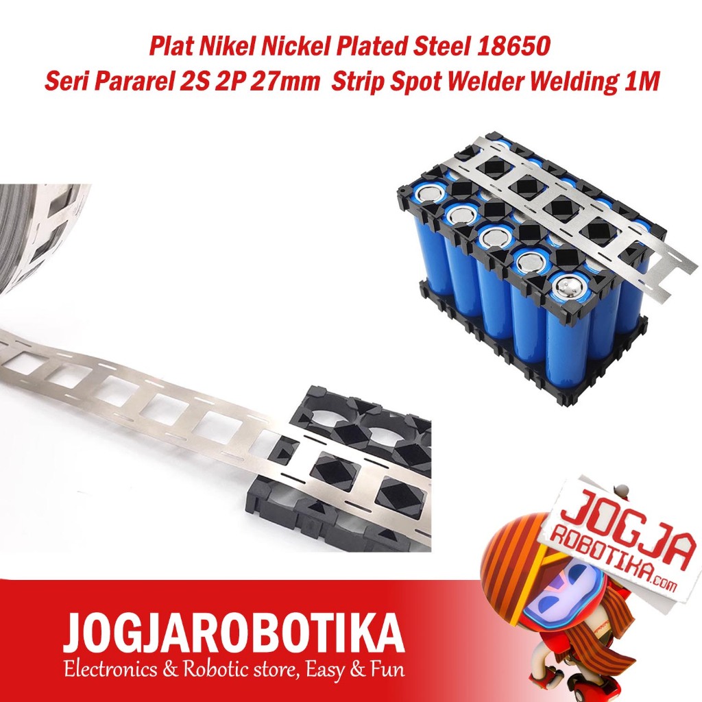 Jual Plat Nikel Nickel Plated Steel 18650 Seri Pararel 2S 2P 27mm Strip ...