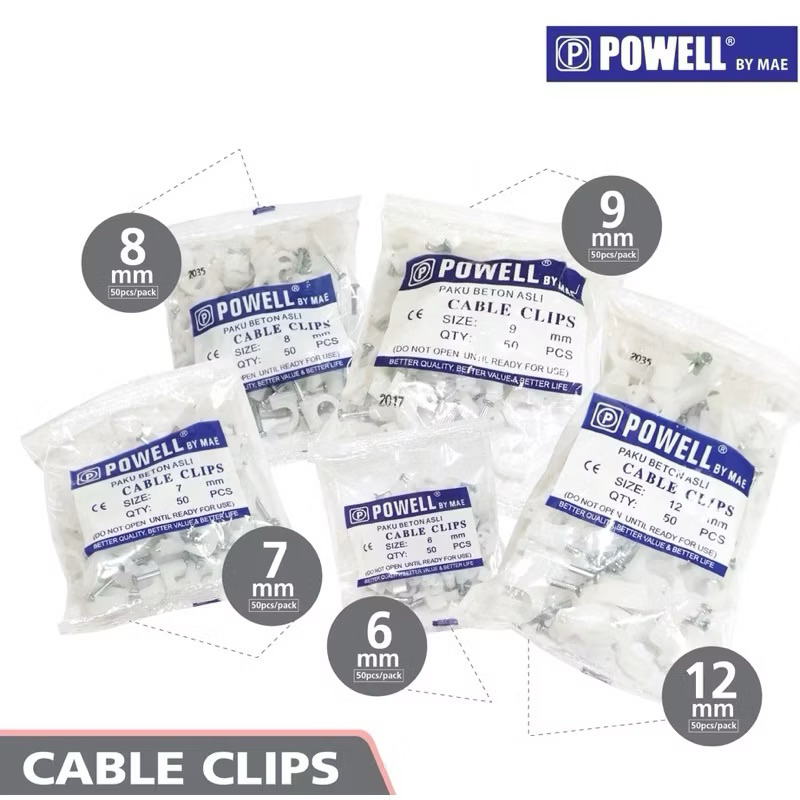 Jual Paku Klem Sadel Beton Kabel Powell 4mm 5mm 6mm 7mm 8mm 9mm 10mm ...