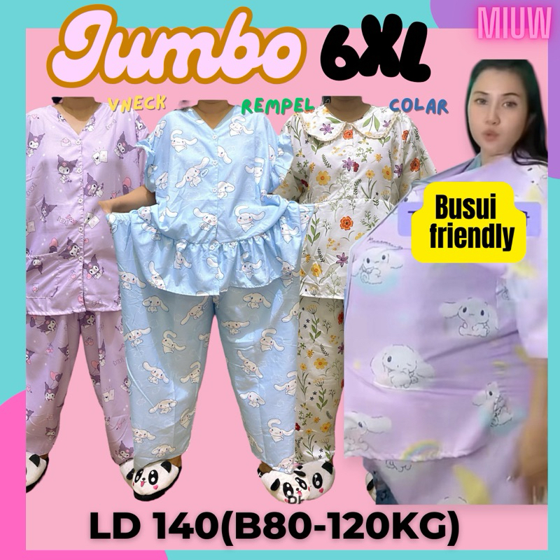 Jual PIYAMA MIUW CP 6XL SETELAN ONESET JUMBO SIZE SUPER JUMBO OVERSIZE BIGSIZE PIAMA BABYDOLL ...