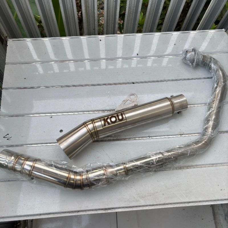 Jual Kou mahachai SUPER open spec pipe 1set and big elbow for tmx 125 ...