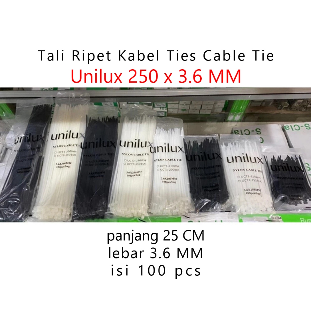 Jual 28modified - Tali Ripet Kabel Ties Cable Tie Unilux 250 x 3.6 MM ...