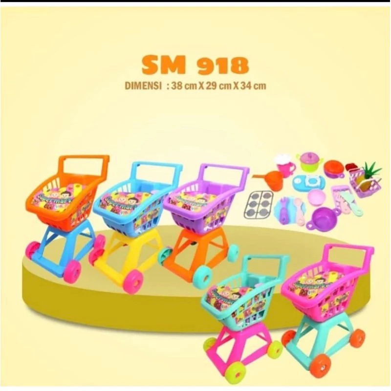 Jual MAINAN TROLI SM 918 / Trolley Troly / Keranjang Belanja Anak ...
