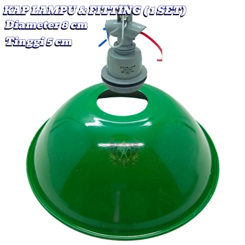 Jual Kap lampu jalan 8cm +fitting (1set)/kap lampu gantung hijau ...