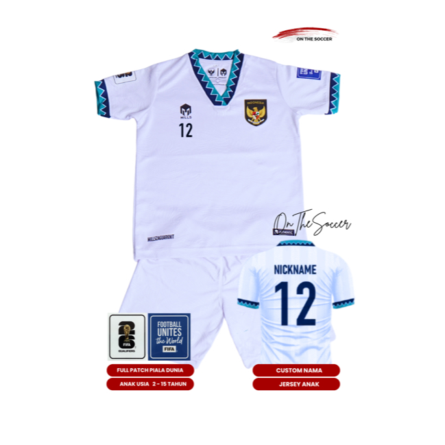 Jual CUSTOM NAMA Fullset Setelan Jersey Anak Timnas Indonesia Mills ...