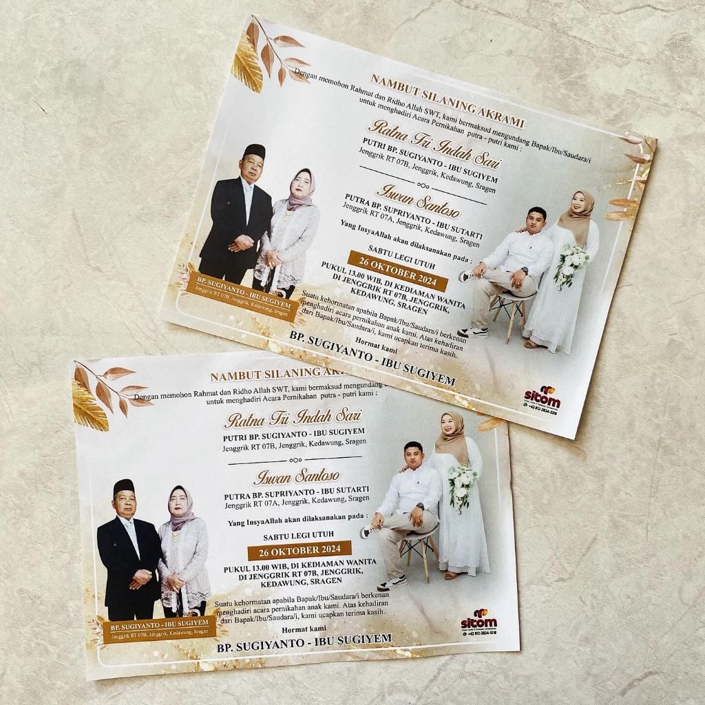 Jual Kertas Punjungan Undangan Pernikahan Undangan Nikah Undangan ...