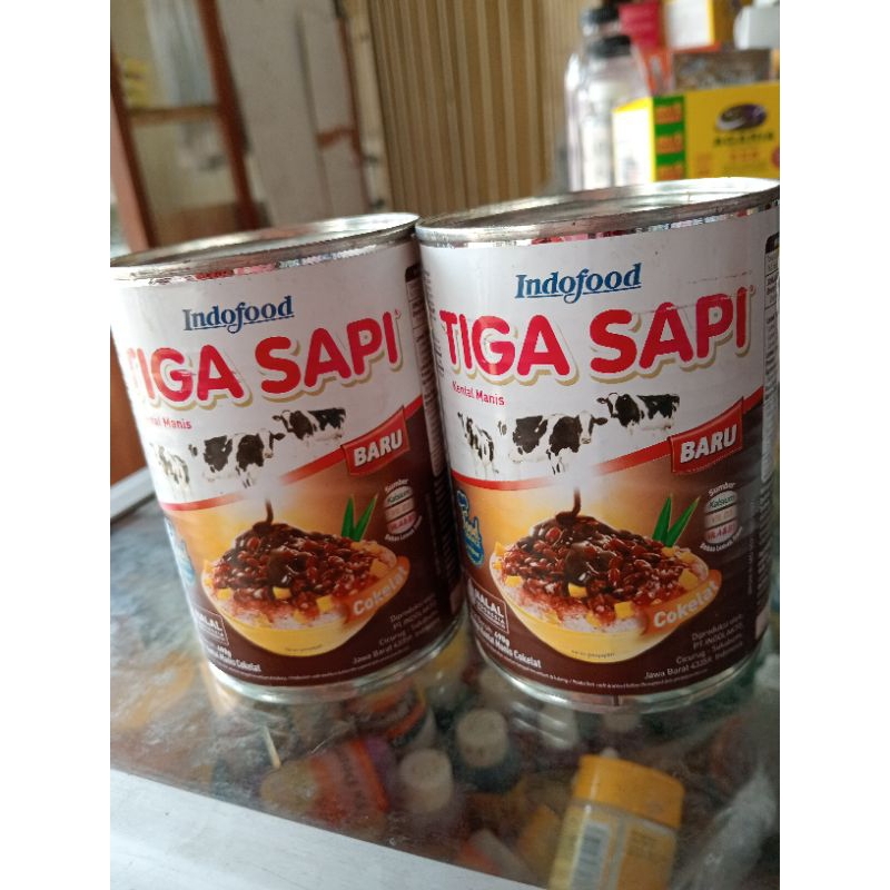 Jual Susu Kental Manis Tiga sapi Rasa Coklat 490g | Shopee Indonesia