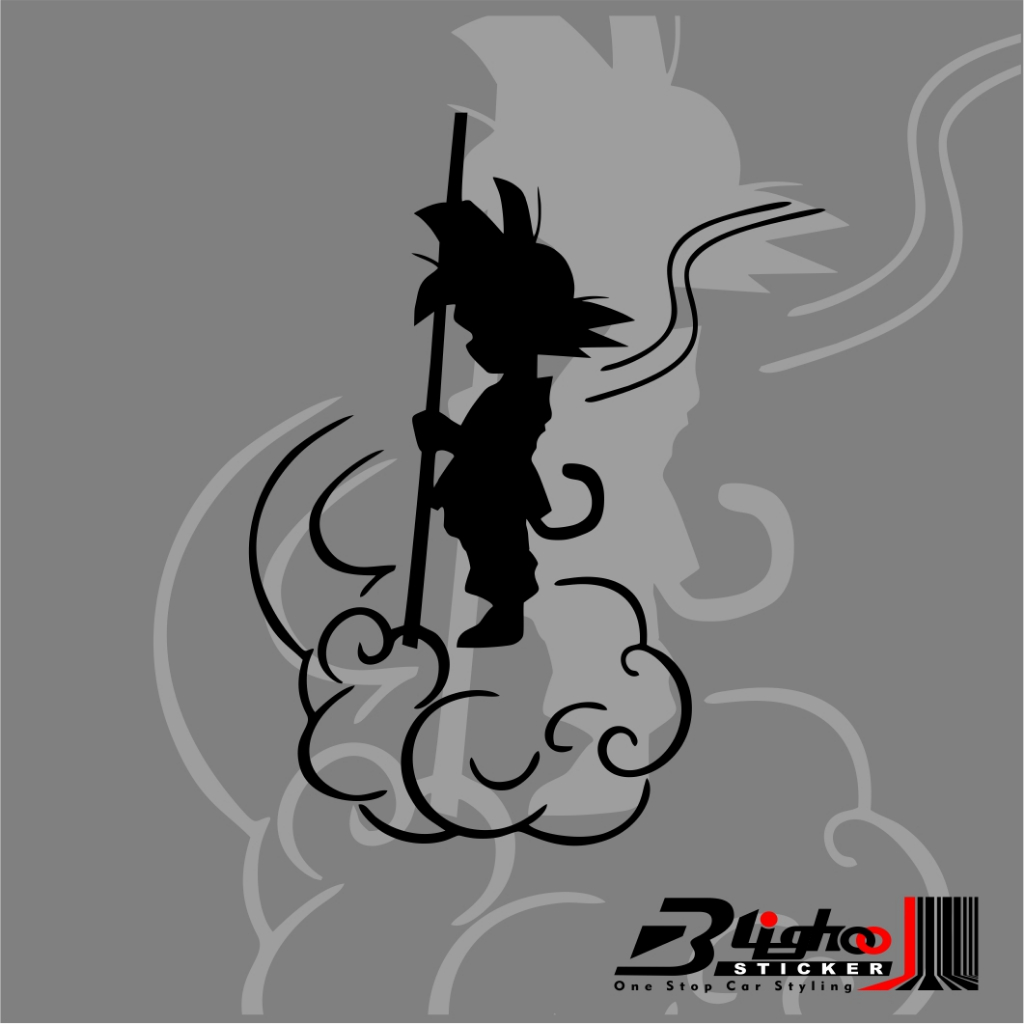 Jual BLIGHOO CUTTING STICKER SON GOKU AWAN KINTON STIKER MOBIL DRANGON ...