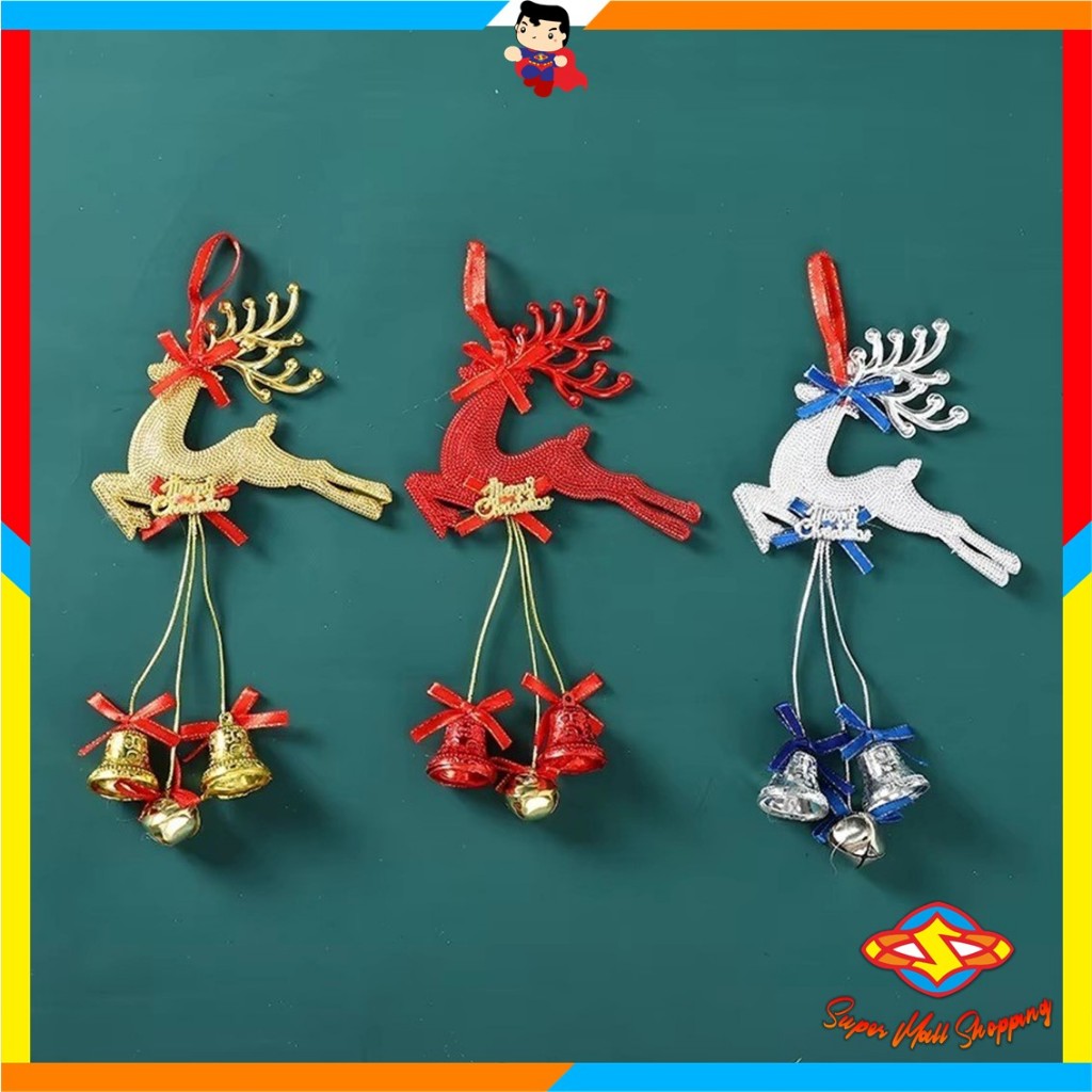 Jual SMS Gantungan Pohon Natal Hiasan Bentuk Rusa Lonceng Gantungan ...
