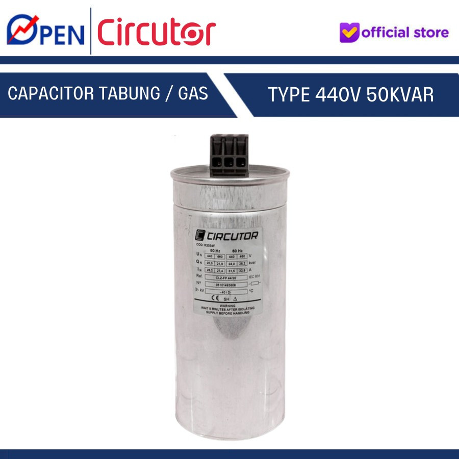 Jual CAPACITOR TABUNG / GAS TYPE 440V 50kvar CIRCUTOR | Shopee Indonesia