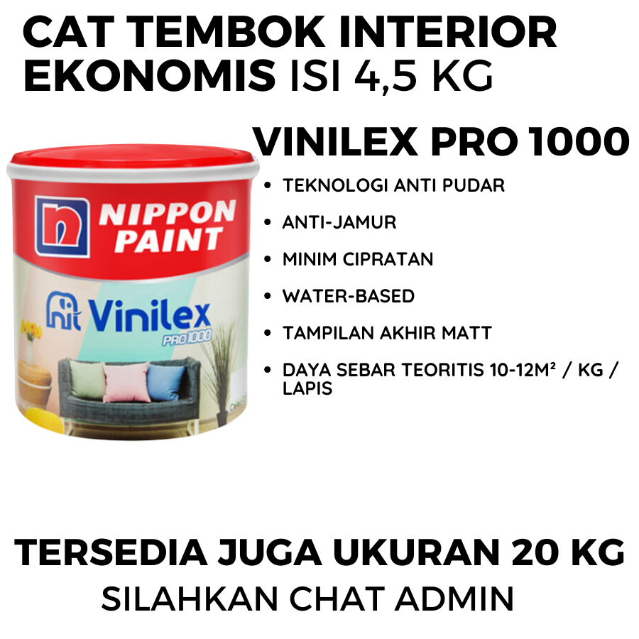 Jual [PART 1] VINILEX 4,5 KG NIPPON PAINT CAT TEMBOK INTERIOR CAT ...