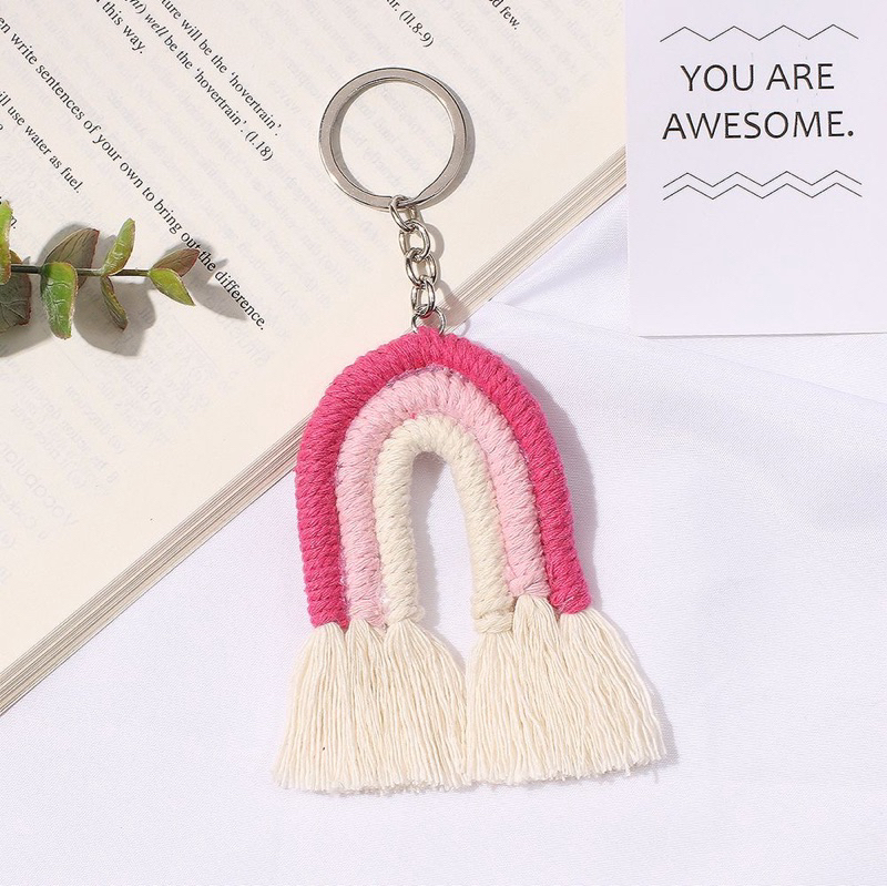 Jual Key & Bag chain macrame karakter raimbow mungil & lucu warna lilac ...