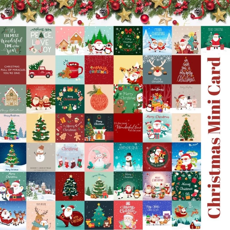 Jual Christmas Mini Card 50 pcs | Shopee Indonesia