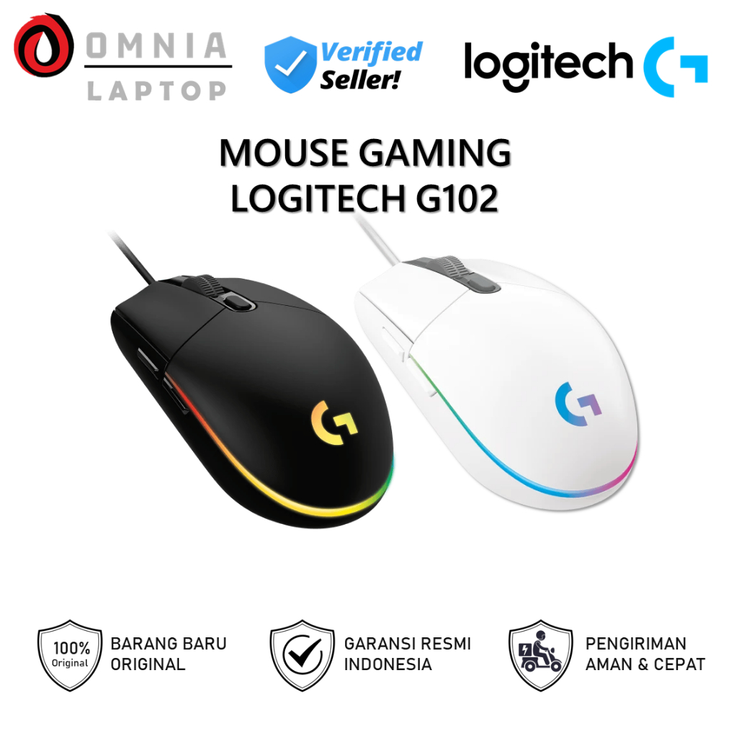 Jual Mouse Gaming Logitech G102 Black | White Lightsync Gaming Mouse Garansi 2 Tahun | Shopee ...