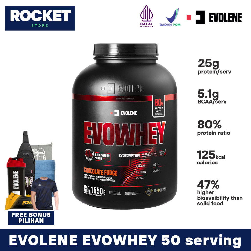 Jual EVOLENE Evowhey 1550 gr 50 serving with Evosorption Enzyme - Whey ...