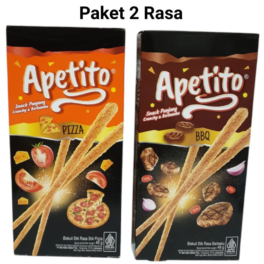 Jual PAKET 2 PACK Roma Apetito Biskuit Stick Renyah Pizza Dan BBQ 48g ...