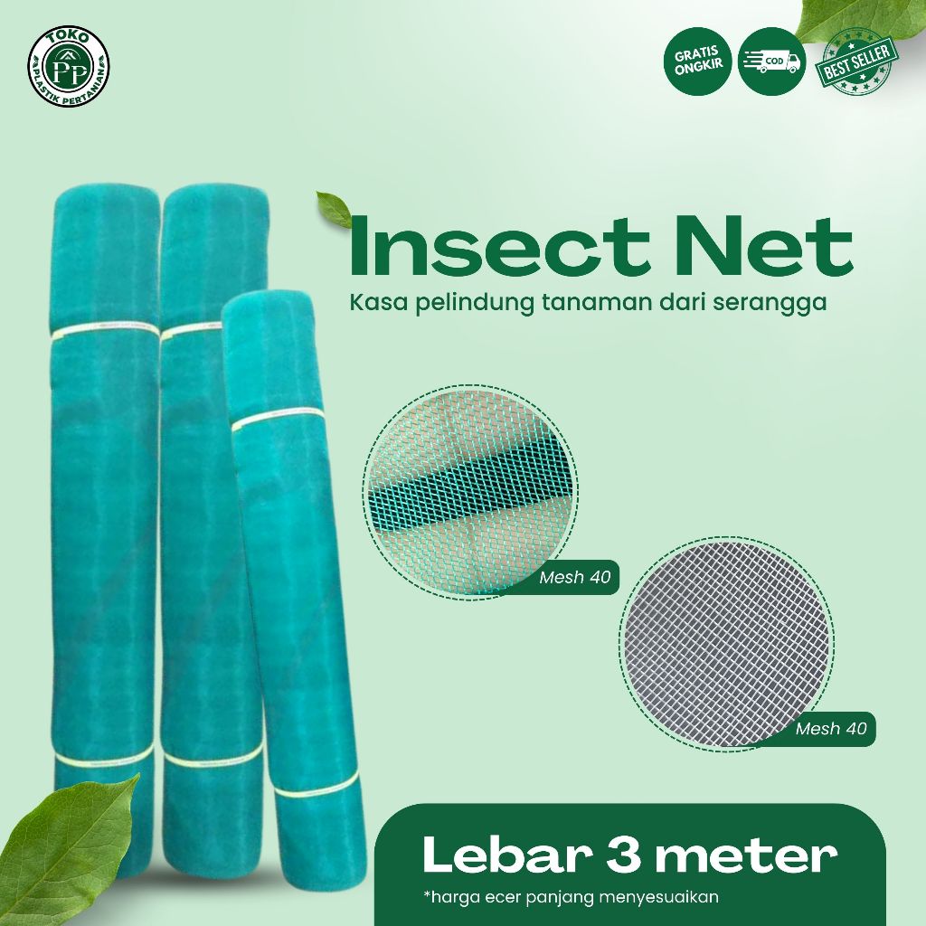 Jual INSECT NET / KASA / ANTI SERANGGA GREENHOUSE Lebar 3 meter TANPA ...
