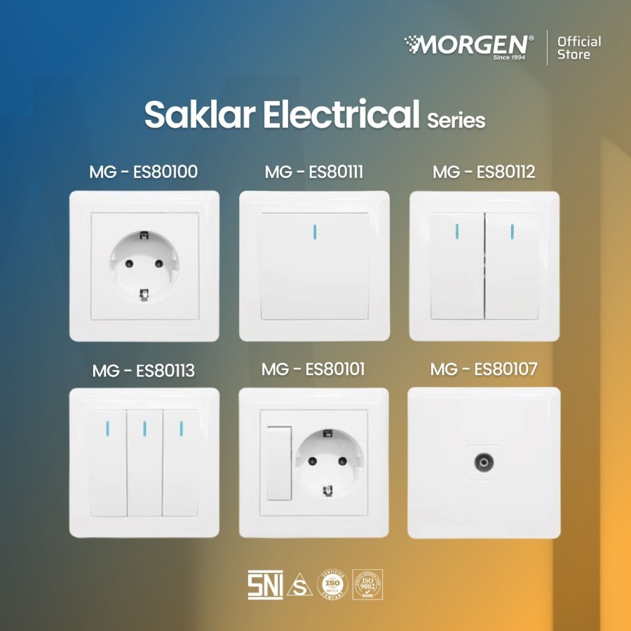 Jual MORGEN "Saklar MG-ES801 Electrical Series" IB Stop Kontak / Engkel ...