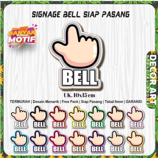 Jual DecorArt 10x15 Cm - Hiasan Dinding Signage Tanda Bell Tangan Siap ...