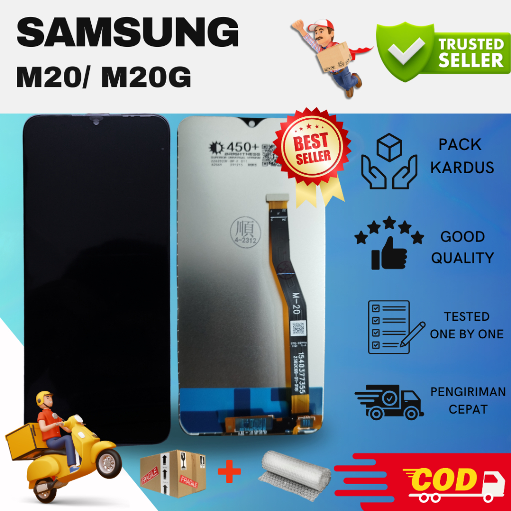 Jual LCD SAMSUNG M20/M20G ORIGINAL FULLSET TOUCHSCREEN-BERGARANSI ...