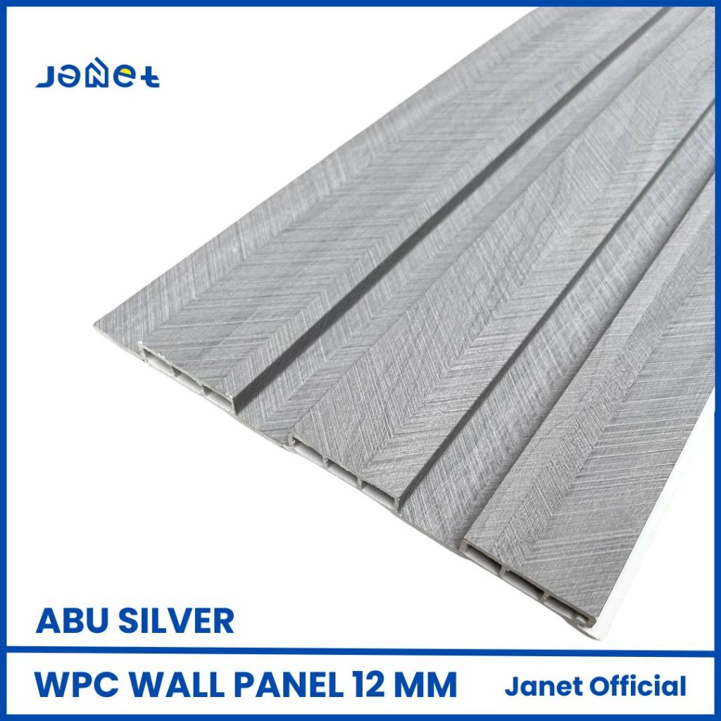 Jual WPC Wall Panel WARNA ABU SILVER 3 meter 300cm X 20cm X 1.2cm | pvc ...