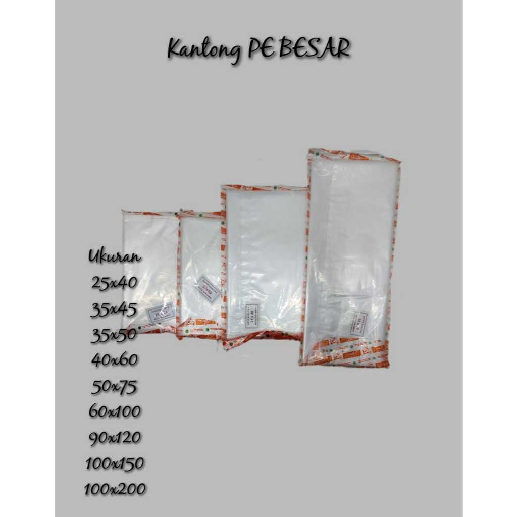 Jual KANTONG PLASTIK PE IKAN ES BESAR Jumbo Sayur Pasar Bening Buram ...