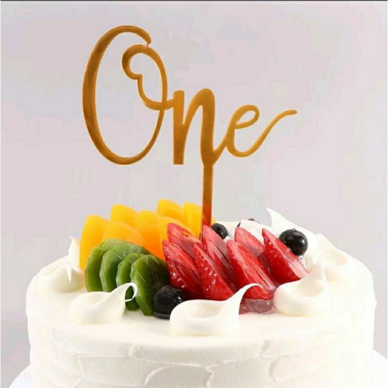 Jual Cake topper tulisan one toper hiasan kue ulang tahun pertama first ...