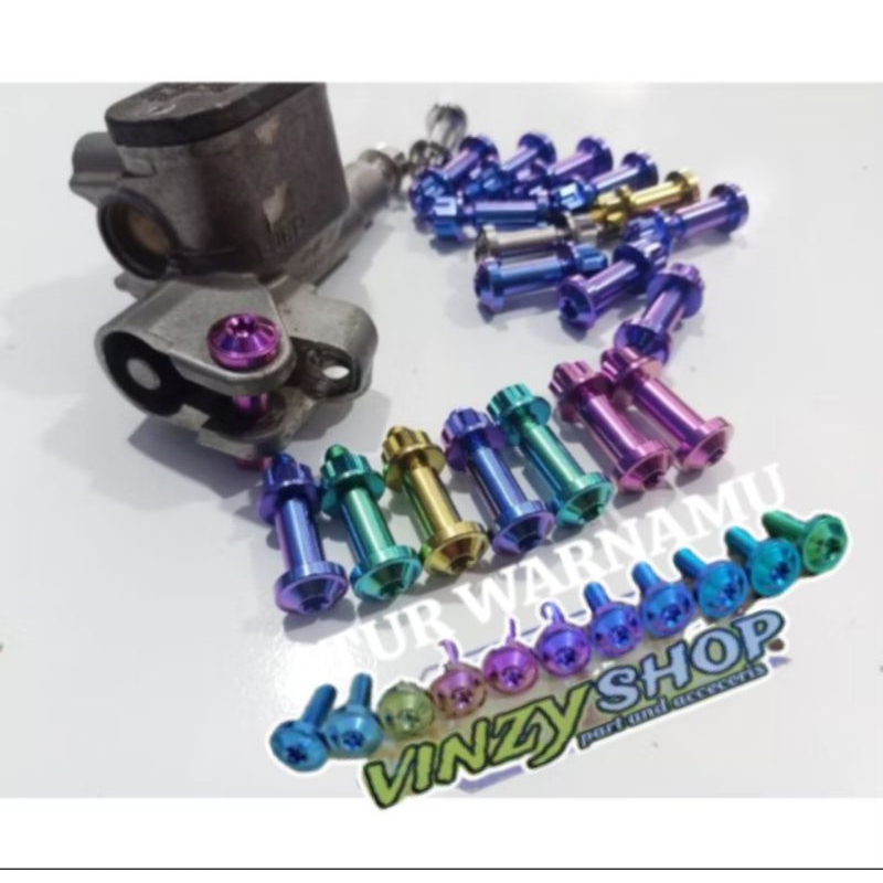 Jual baut titanium tojosan handel + mur Mio Fino Nuvo soul | Shopee Indonesia