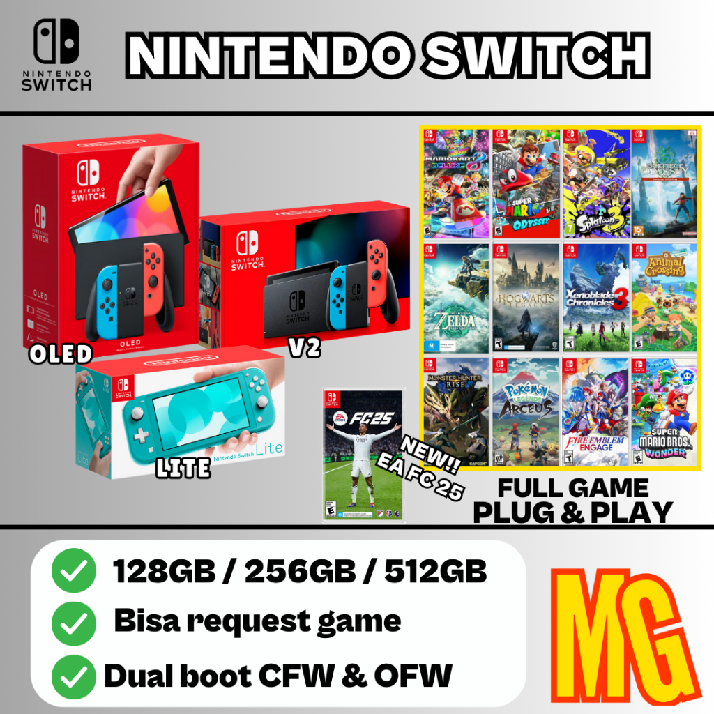 Jual [SECOND] Nintendo Switch OLED V2 Lite CFW Full Game | Shopee Indonesia