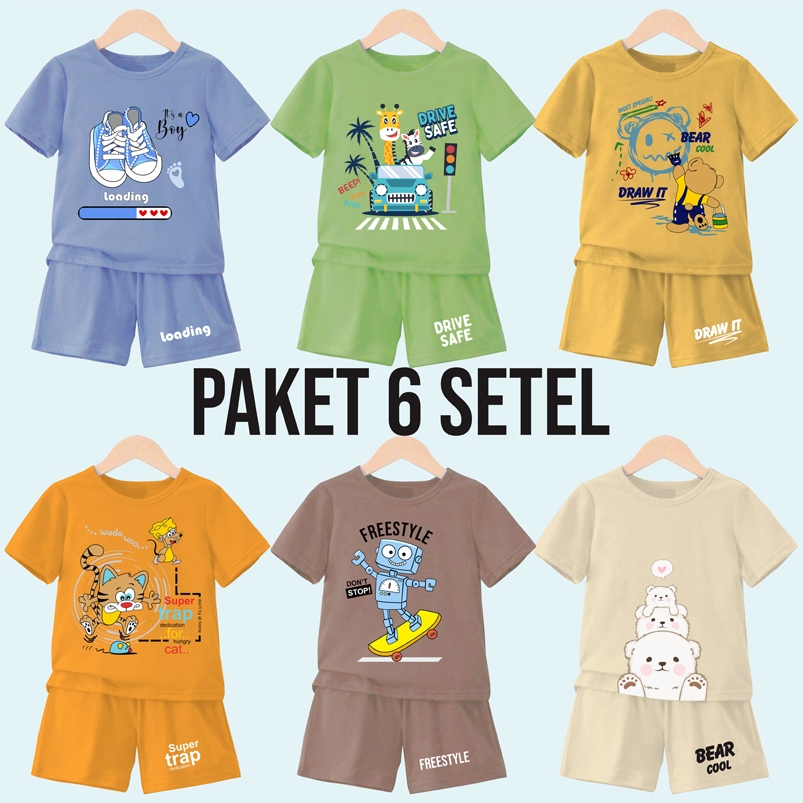 Jual Baju Setelan Anak-Anak PAKET SMILE 6 SETEL 3 BULAN - 4 TAHUN ...