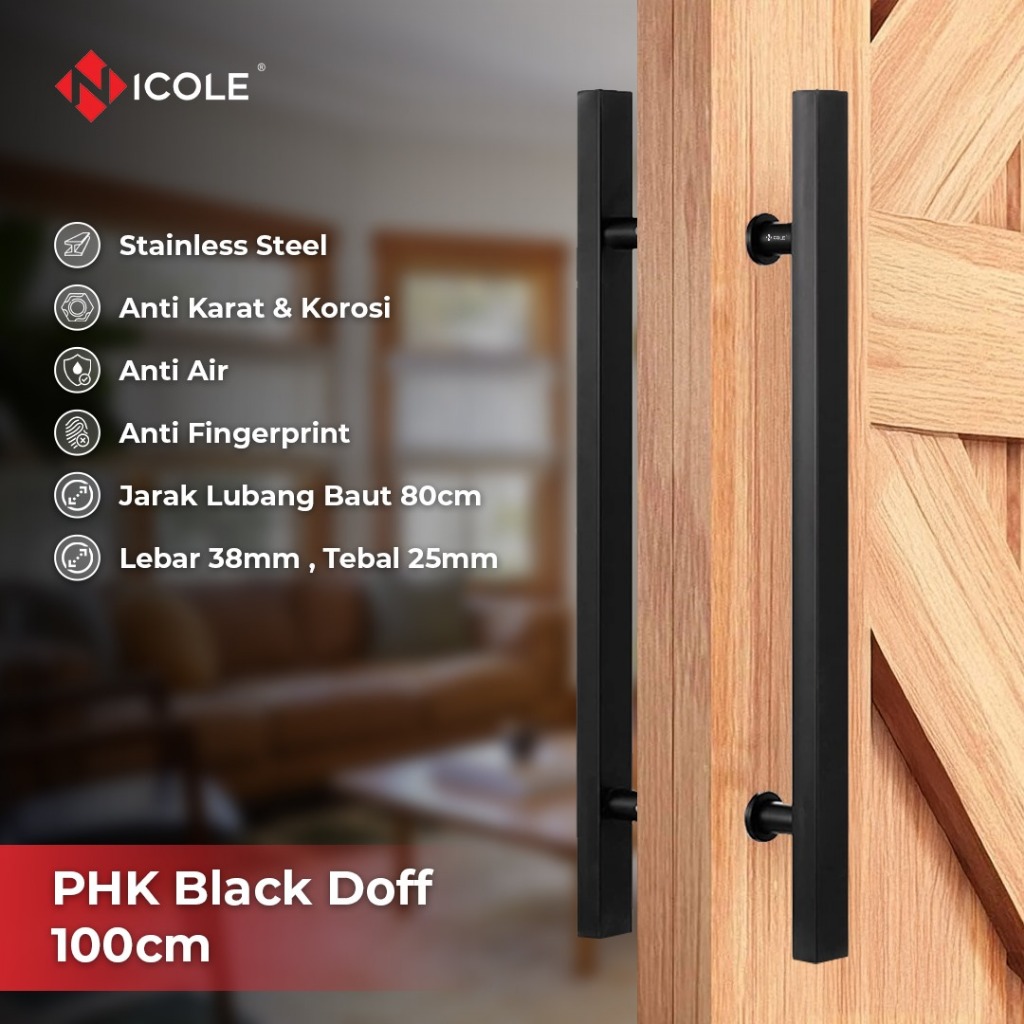 Jual Pull Handle Kotak Stainless Hitam Pintu Tarik Gagang Panjang Baut Tembus 35cm 45cm 60cm ...