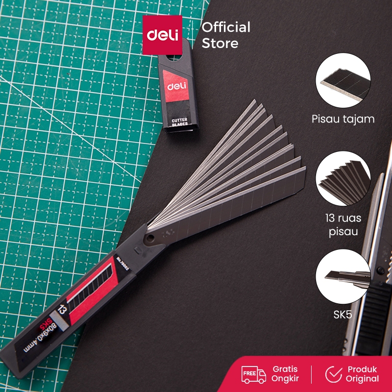 Jual Deli Cutter Blade / Isi Ulang Cutter SK5 Isi 10 pcs 78002 | Shopee ...