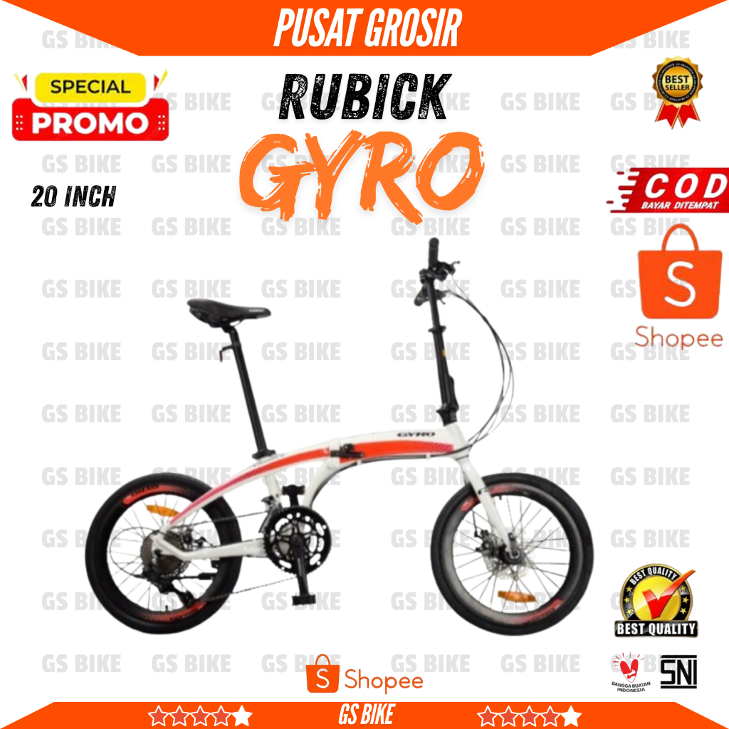 Jual Sepeda Lipat 20 Inch Rubick Gyro New Frame Alloy 18 speed | Shopee ...