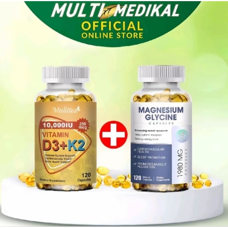Jual (Paket Combo) Mulittea Vitamin D3 K2 + iMATCHME Magnesium ...