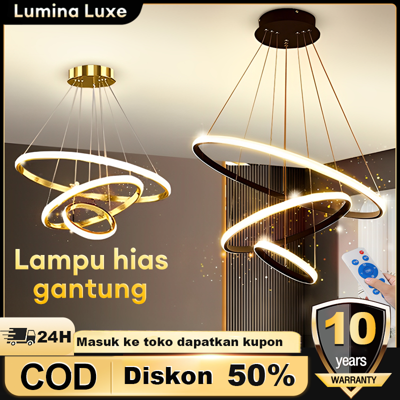 Jual 【7 hari gratis】 lampu hias gantung lampu kamar plafon Lampu Emas 3 ...