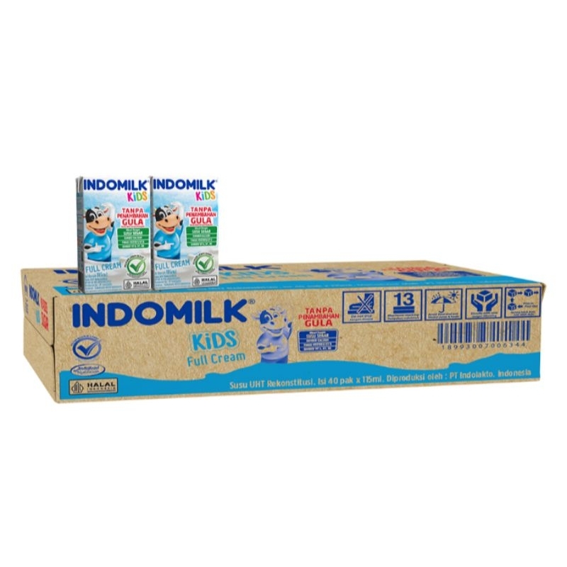 Jual Indomilk Kids Susu UHT Full Cream Tanpa Tambahan Gula Kotak 40 pcs x 115 ml - HARGA UNTUK 1 ...