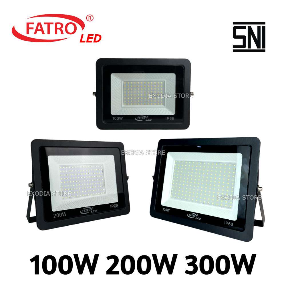 Jual FATRO Kap Lampu Sorot Tembak LED Flood Light SMD 100W 200W 300W SNI Waterproof IP66 ...