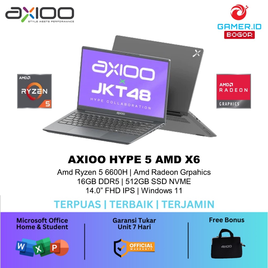 Jual Axioo Hype 5 Amd X6 Ryzen 5 6600H 16gb 512ssd Win11 14.0FHD IPS ...