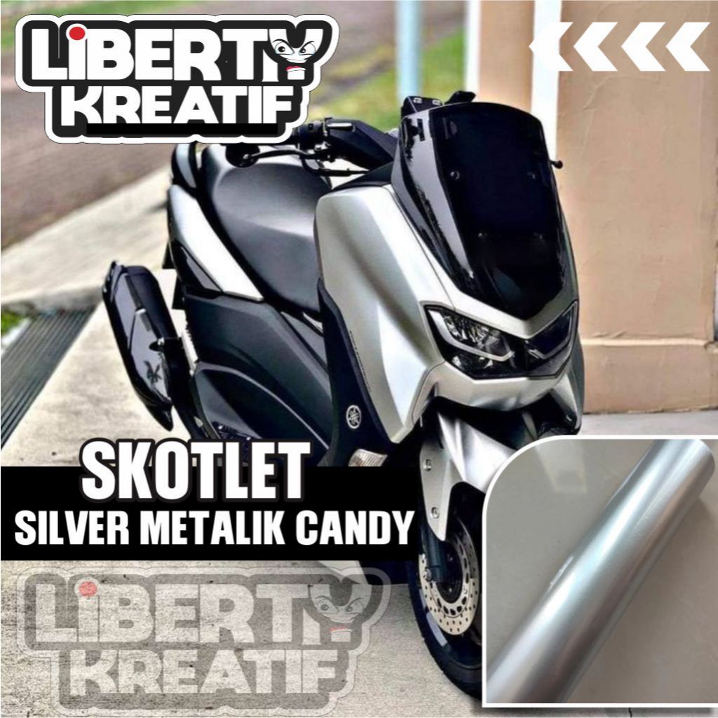 Jual Skotlet Stiker Wrapping Motor Silver Metalik Candy Scotlet Silver ...