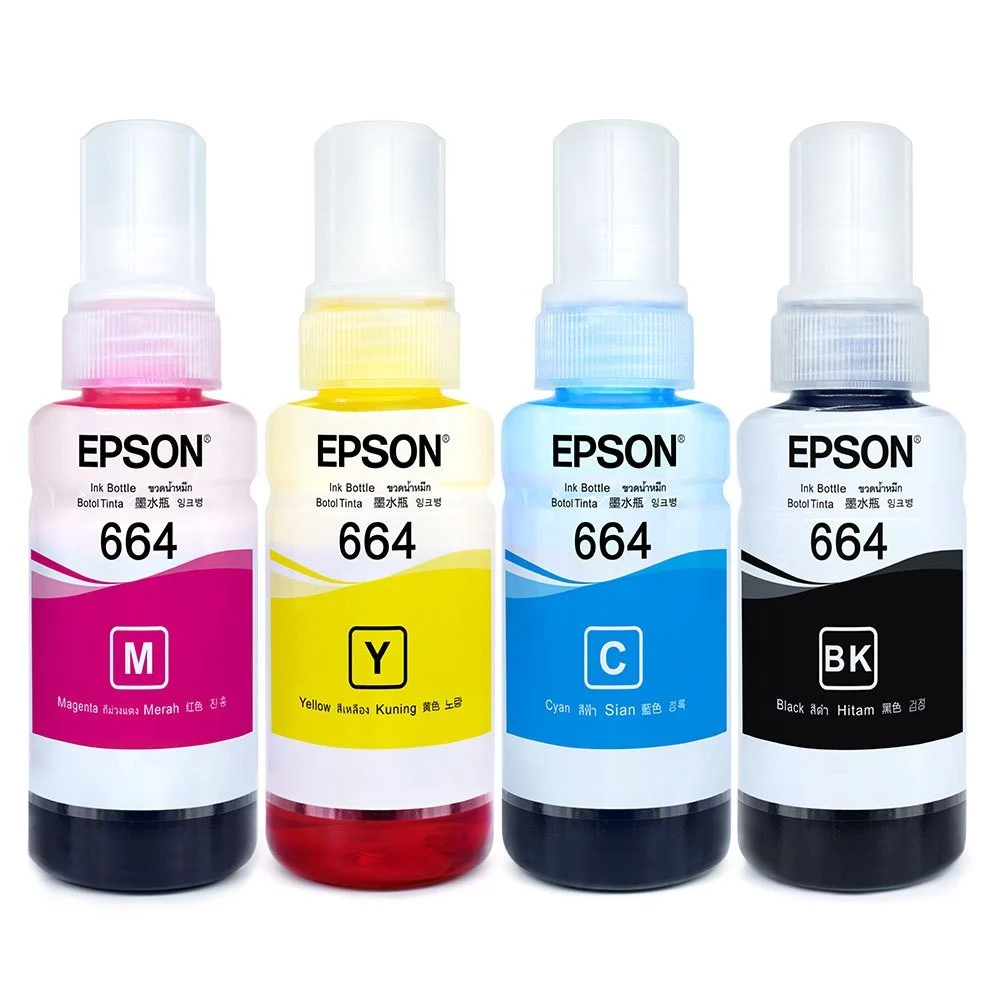 Jual Tinta Epson 664 Original (Black, Cyan, Magenta, Yellow) | Shopee Indonesia