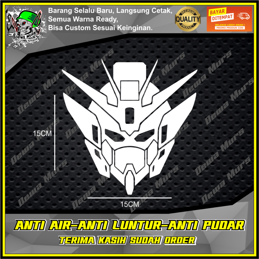 Jual Cutting Sticker KEPALA GUNDAM Cocok Buat Motor Dan Mobil | Shopee ...