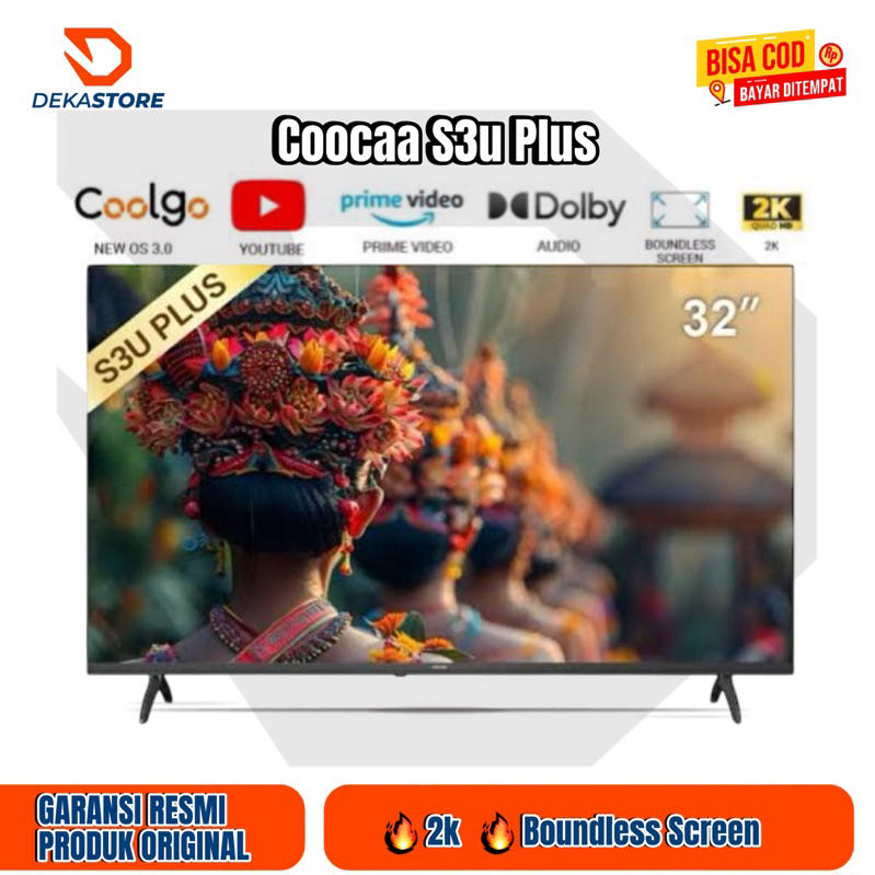 Jual Coocaa 32S3U Plus 2K LED Smart Tv 32" Garansi Resmi | Shopee Indonesia