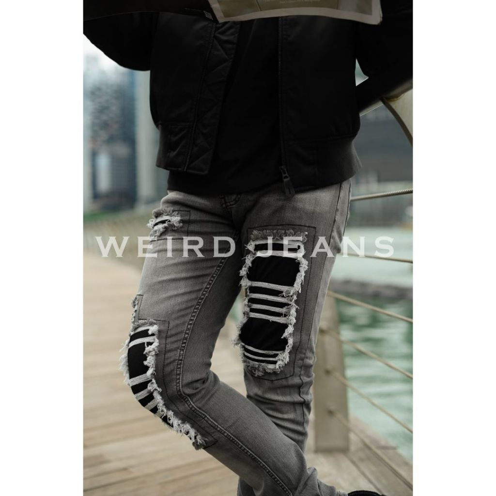 Jual Weird Jeans - Destroyed Denim Disaster Grey - Celana Jeans Pria ...